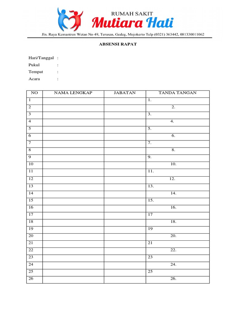 Absensi Rapat Kosong | PDF