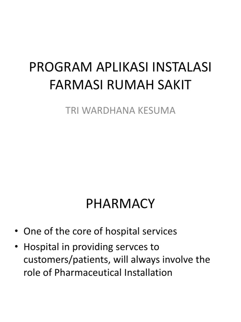 Program Aplikasi Instalasi Farmasi Rumah Sakit Pdf
