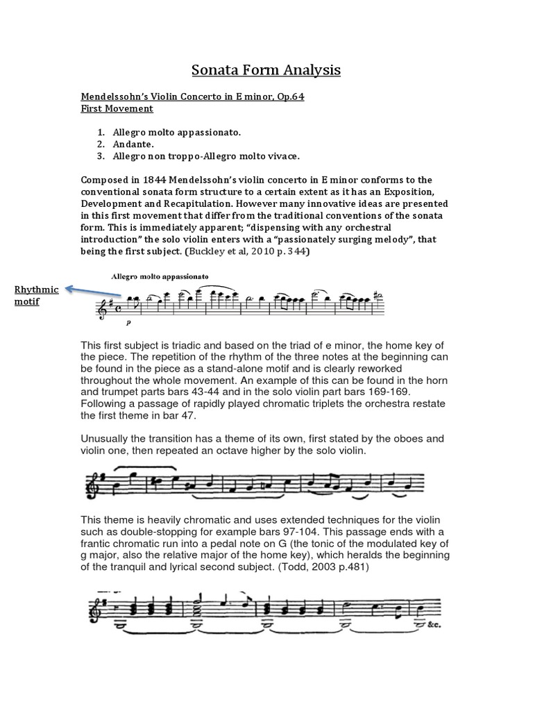 Sonata Form Analysis Example