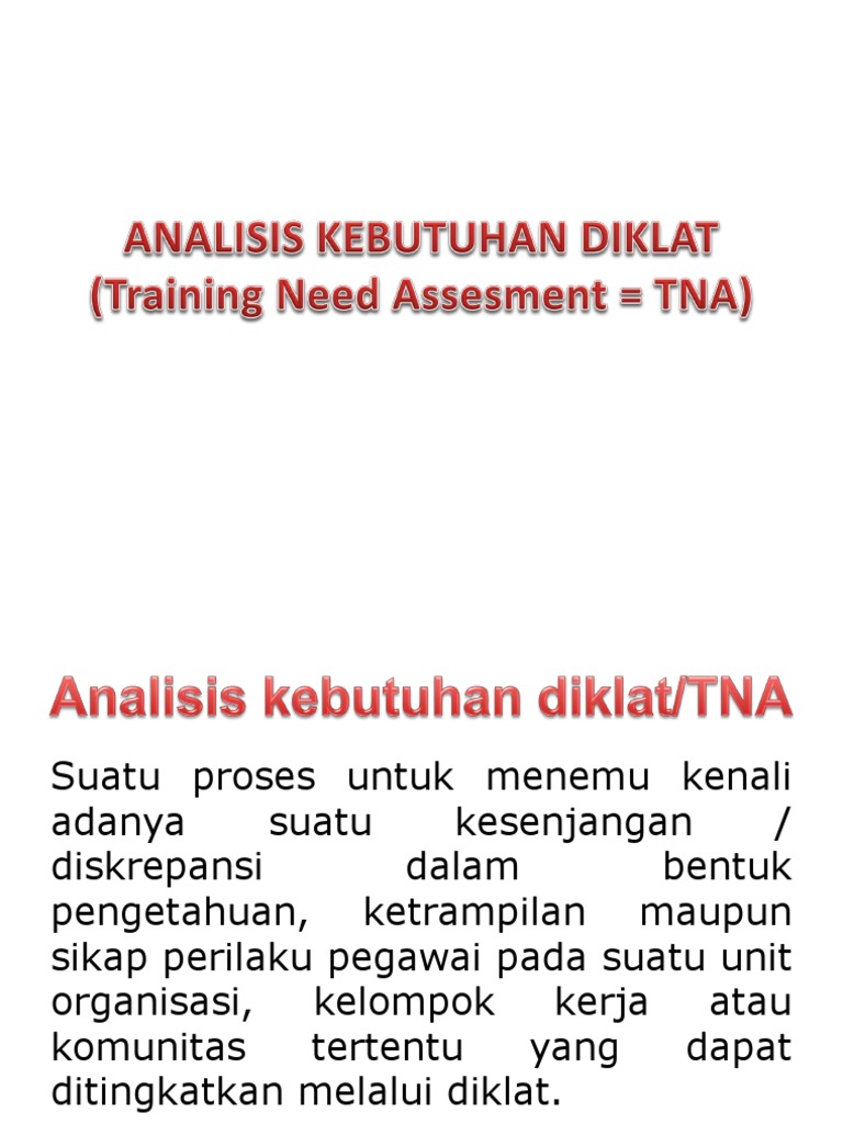 Analisis Kebutuhan Diklat (Tna) | PDF | Karier & Perkembangan | Bisnis