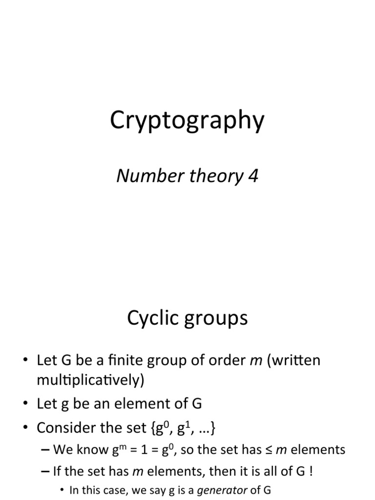 Cryptography: Number Theory 4 | PDF | Computer Science | Algorithms And ...