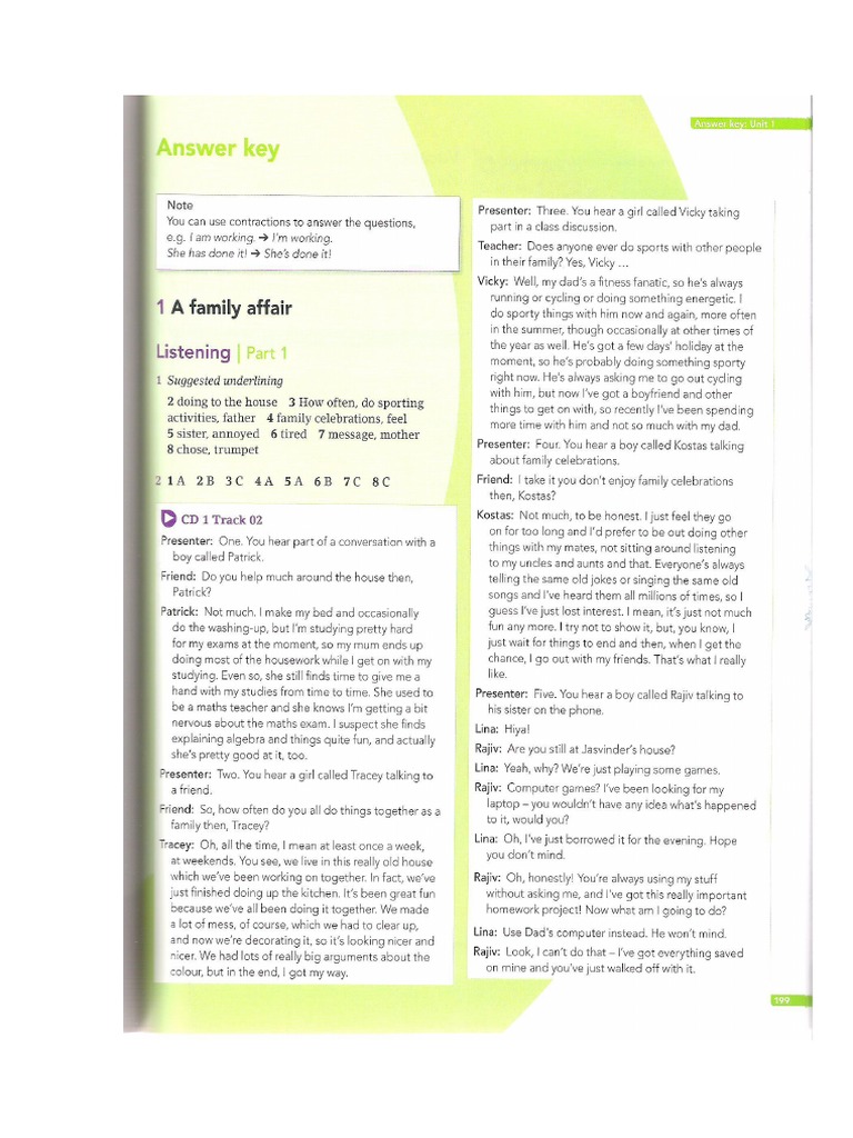 Complete First Answer Key | PDF