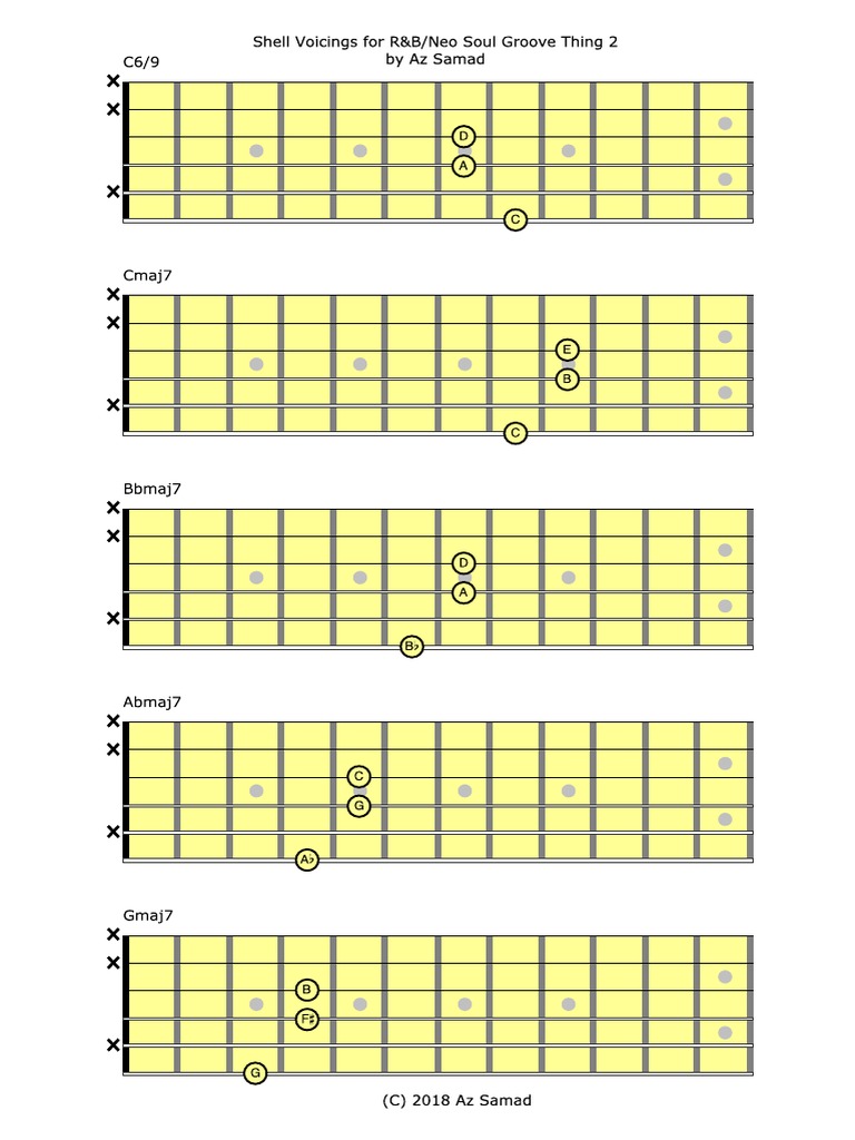 Shell Voicings For R&B Neo Soul Groove Thing 2 For Guitar | PDF