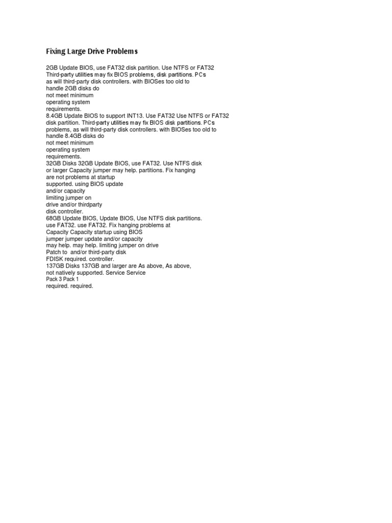Troubleshooting Large Drive Issues | PDF