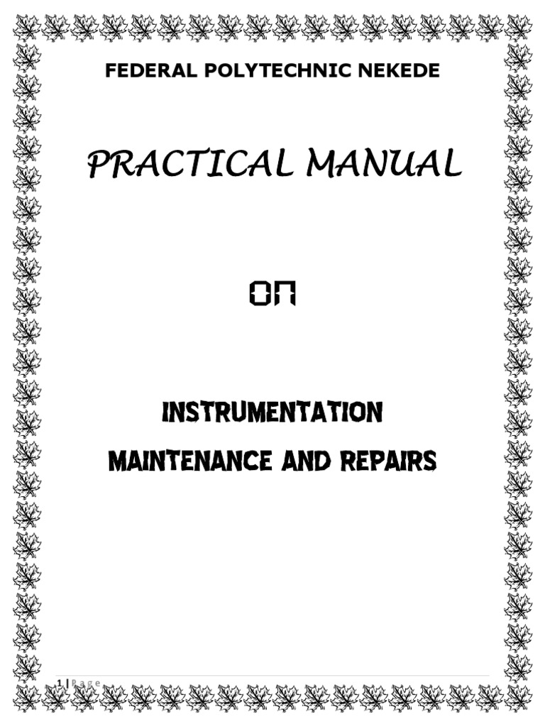 Instrumentation Maintenance Practical Manual | PDF | Electrical ...