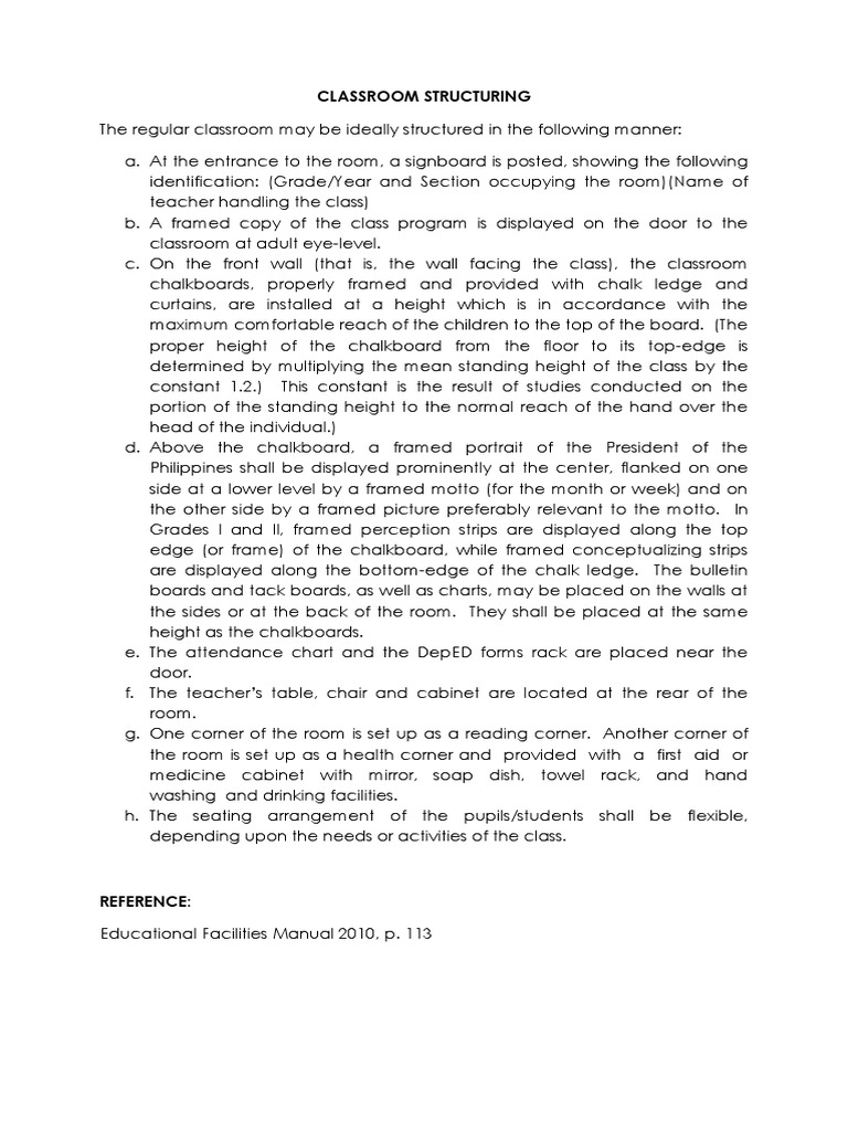 Classroom Structuring | PDF