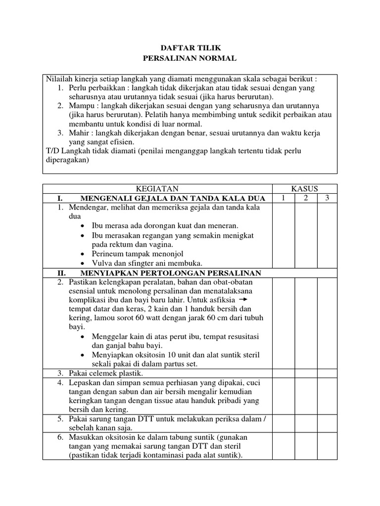 Daftar Tilik 58 Apn | PDF