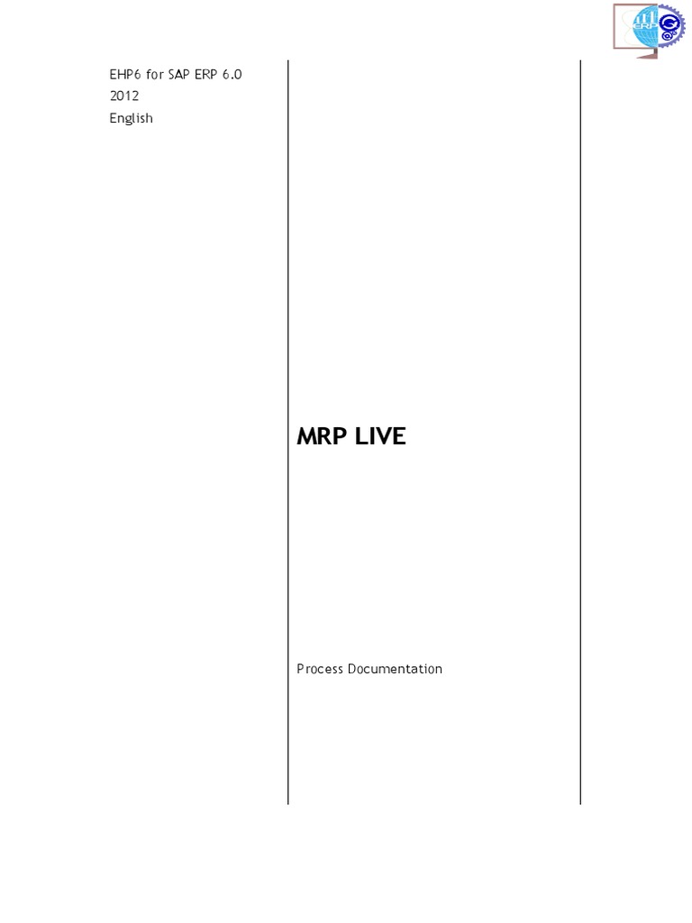MRP LIVE PROCESS Document V 1.0 | PDF | Graphical User Interfaces ...