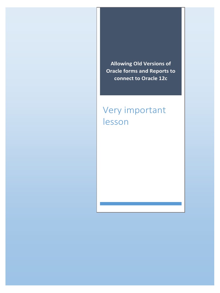 Connecting Oracle 12c With Oracle Forms and Reports 2000 or 6i | PDF ...