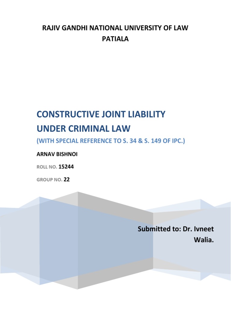 Constructive Joint Liability | PDF | Criminal Law | Crime & Violence