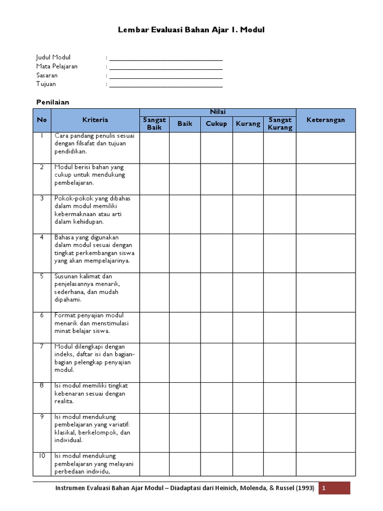 Lembar Evaluasi 1 Modul | PDF