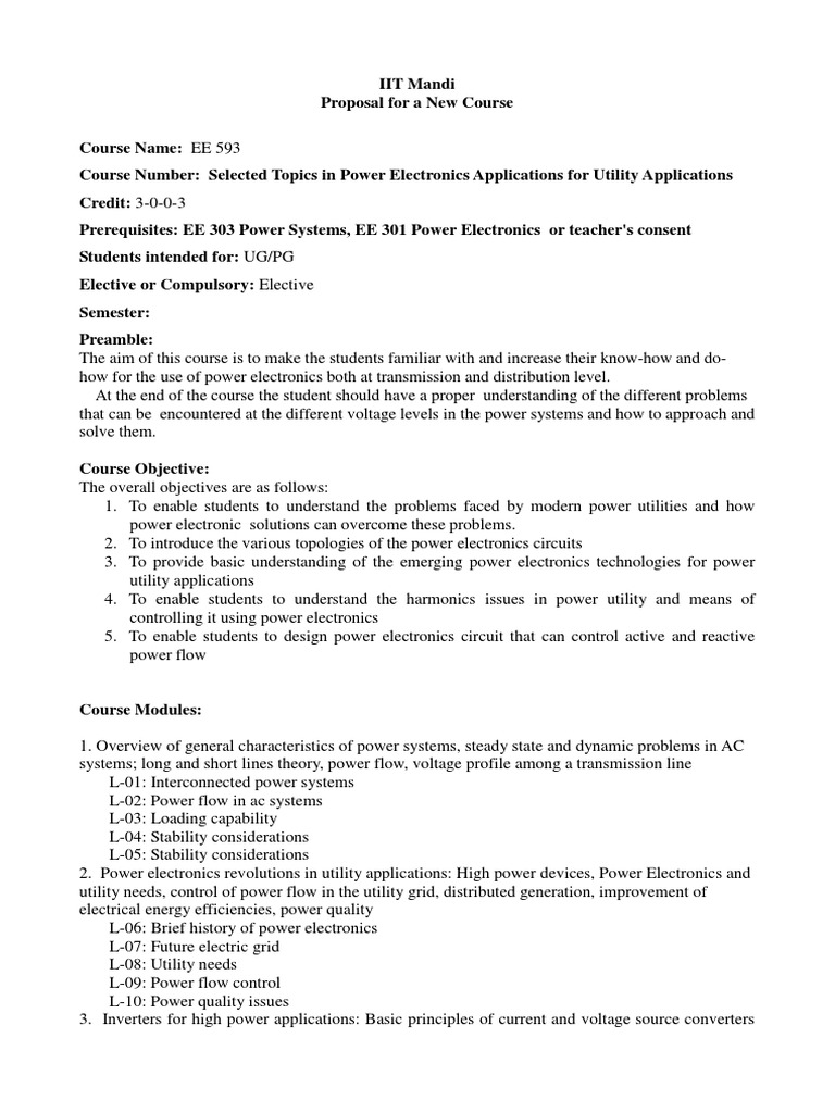 EE593 | PDF | Power Electronics | Electric Power System