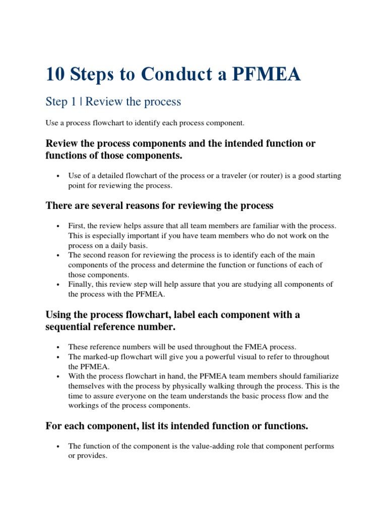 10 Steps To Conduct A PFMEA | PDF | Systems Engineering | Systems Science