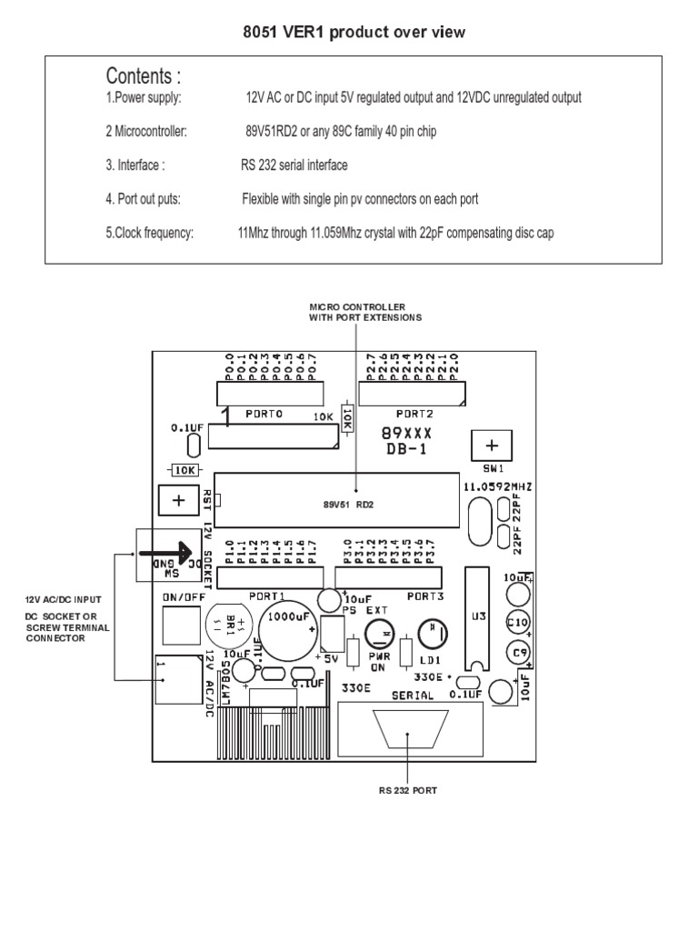 8051 Board Details | PDF