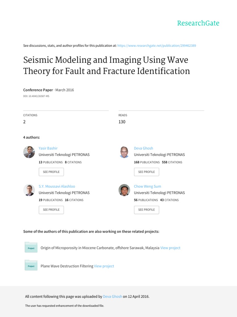 Seismic Modeling and Imaging Using Wave Theory For Fault and Fracture ...