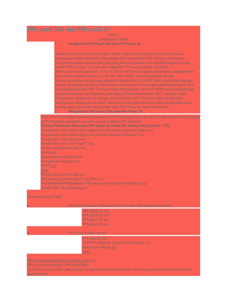 PPH Pasal 28A Dan PPH Pasal 29 | PDF