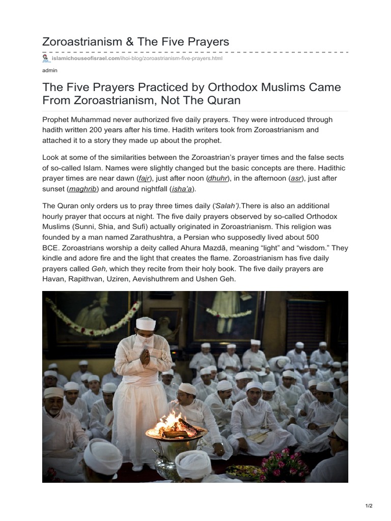Zoroastrianism The Five Prayers | PDF | Abrahamic Religions ...