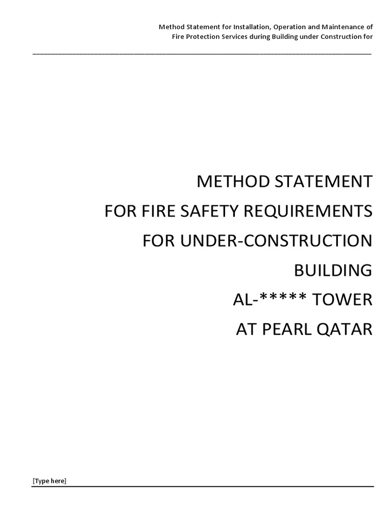 Method Statement For Fire Safety Requirements For Under-Construction ...