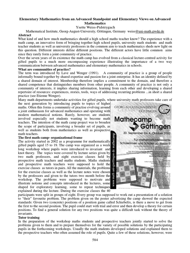 Elementary Mathematics From An Advanced Standpoint and Elementary Views ...