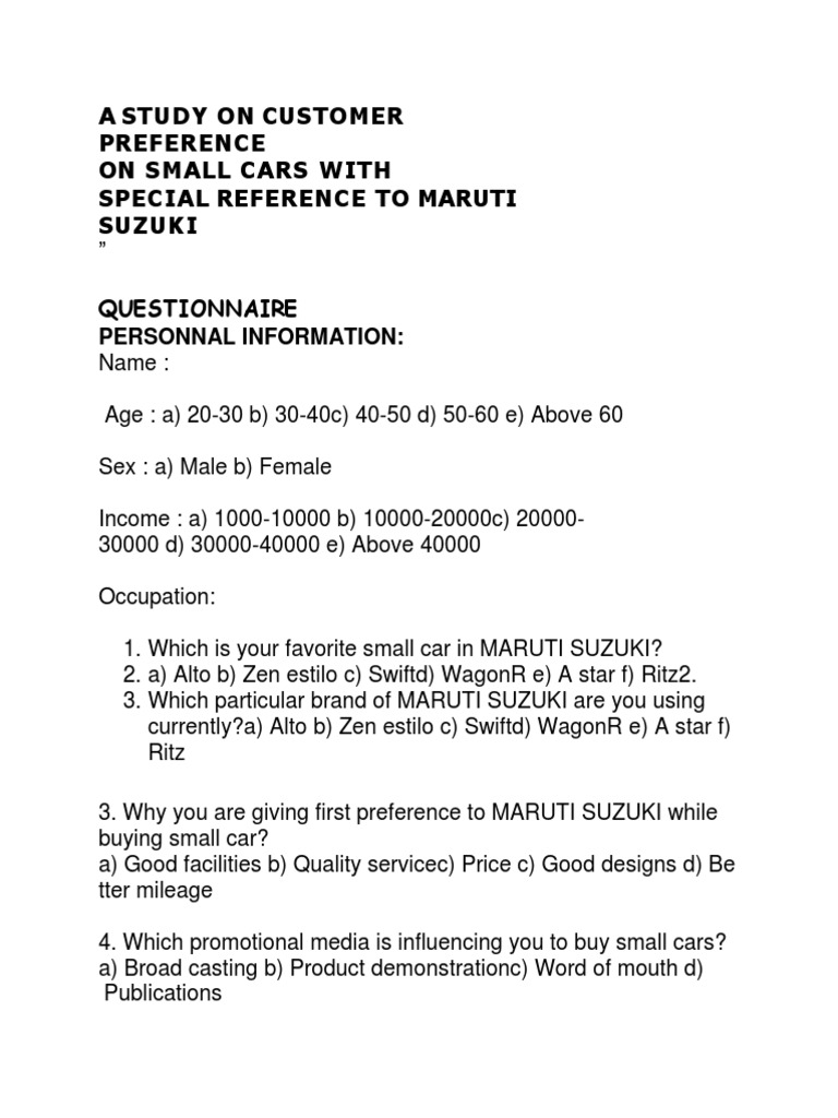 A Study On Customer | PDF | General Motors Marques | Car
