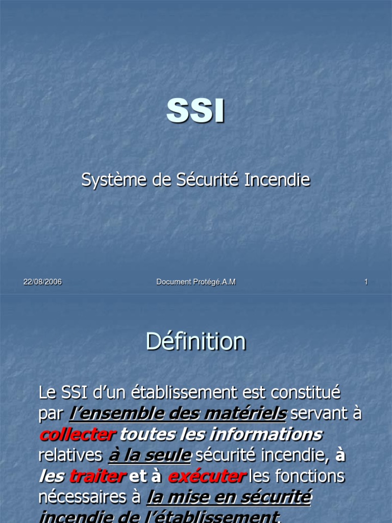 Système de Sécurité Incendie : Guide Complet | PDF | Document | Sécurité