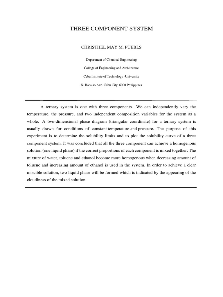 Three Component System | PDF | Phase Rule | Phase (Matter)
