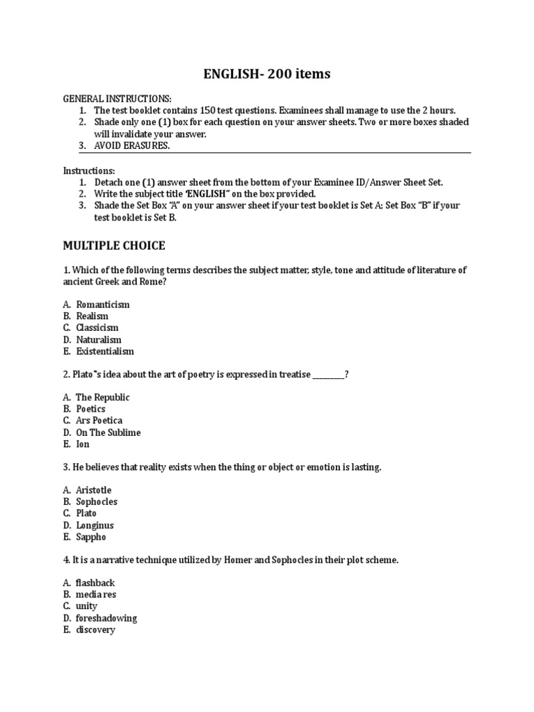 English Majorship Pre Board 1 | PDF | Morphology (Linguistics ...