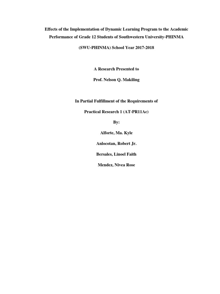 Effects of The Implementation of Dynamic Learning Program To The ...