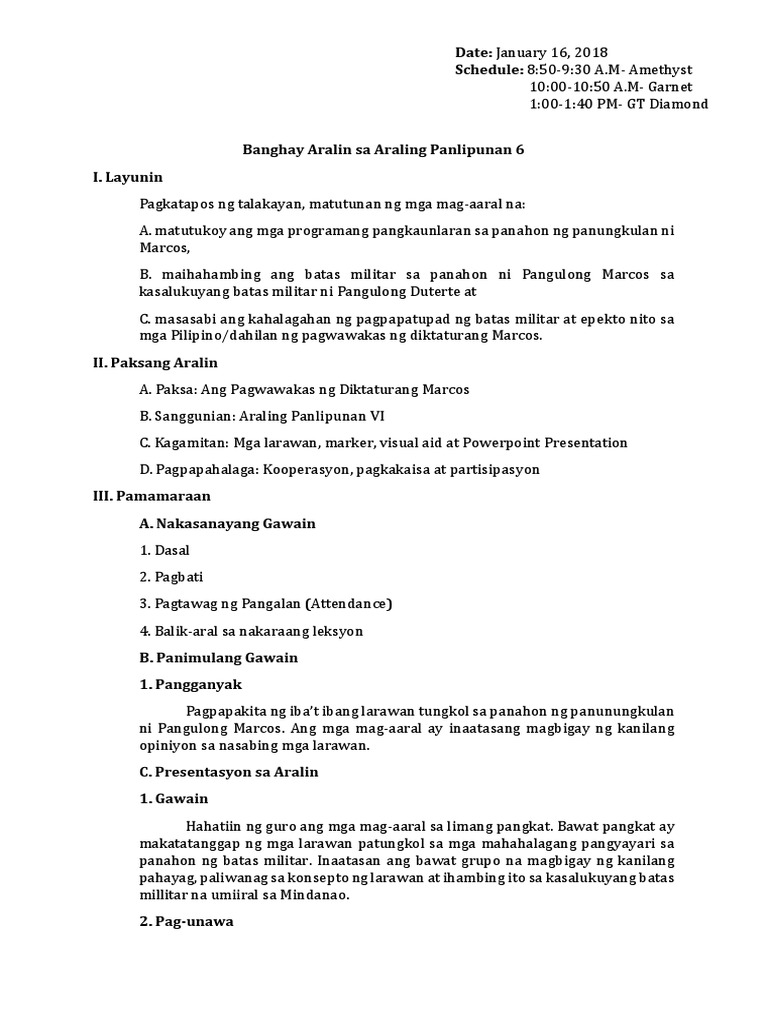 A.P 6 Lesson Plan | PDF