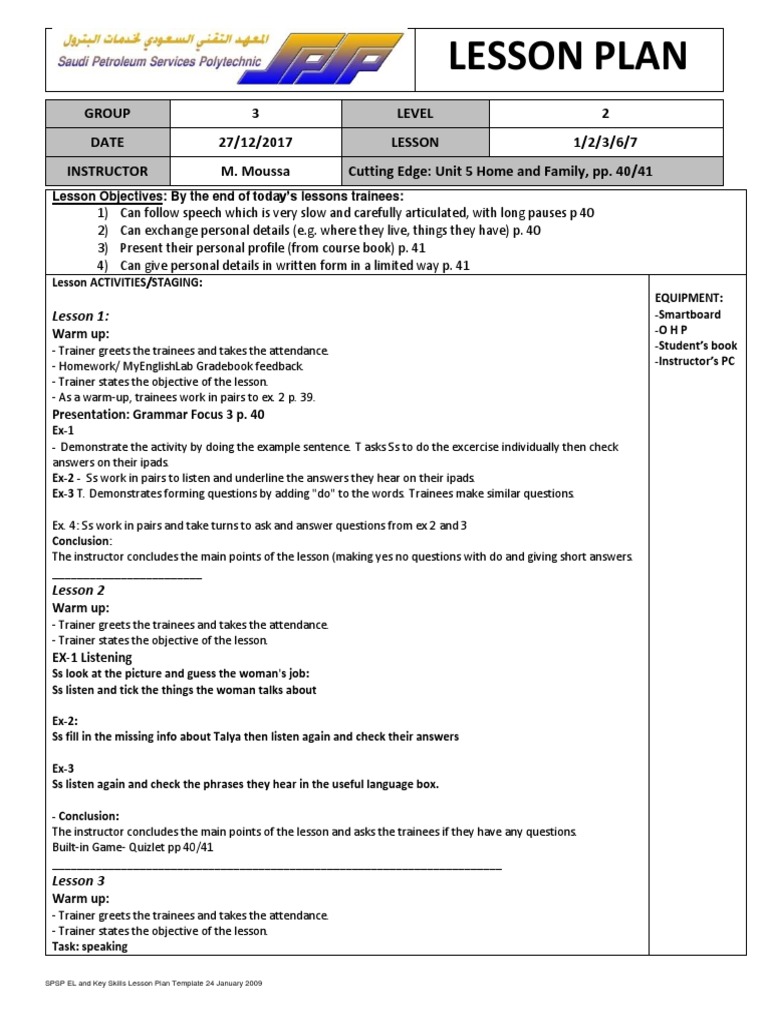 Cutting Edge Unit 5 40 - 41 | PDF | Lesson Plan | Pedagogy