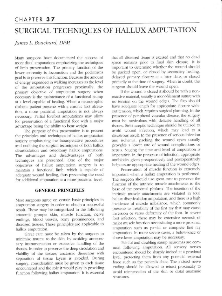 Toe Disarticulation | PDF | Amputation | Wound