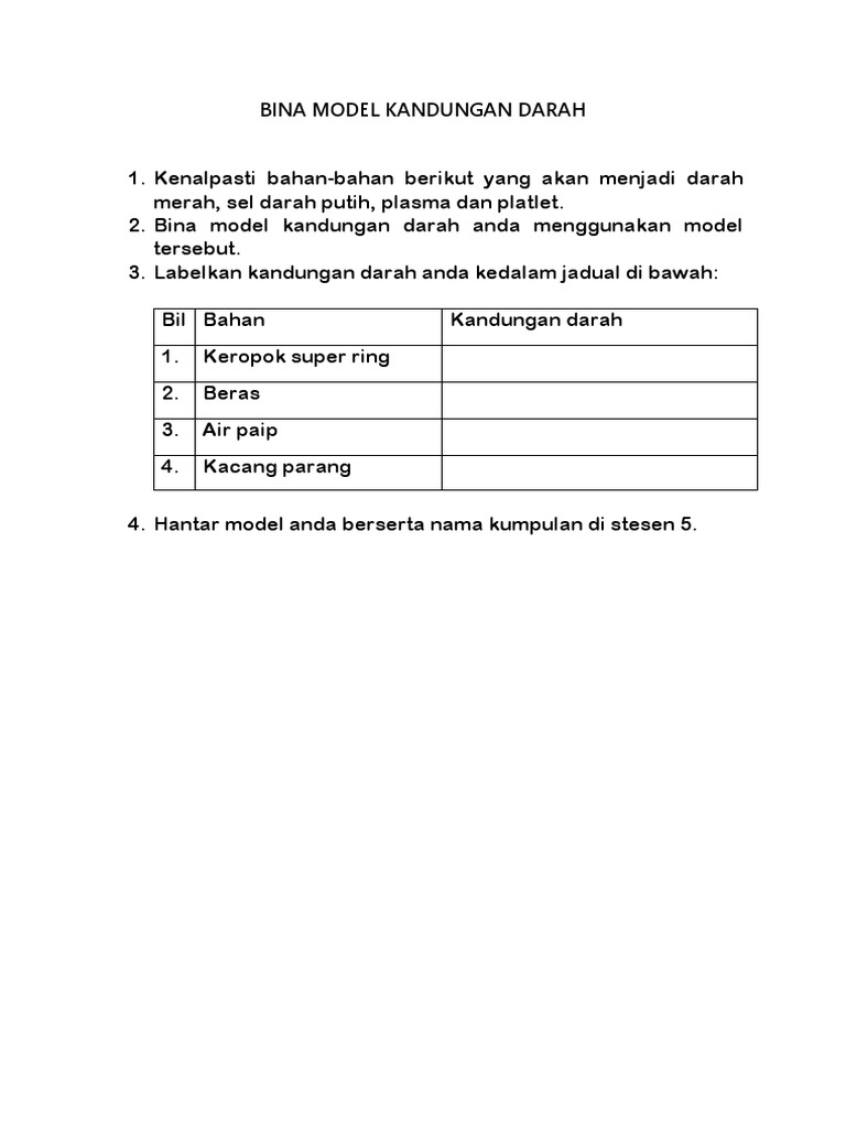 Bina Model Kandungan Darah | PDF