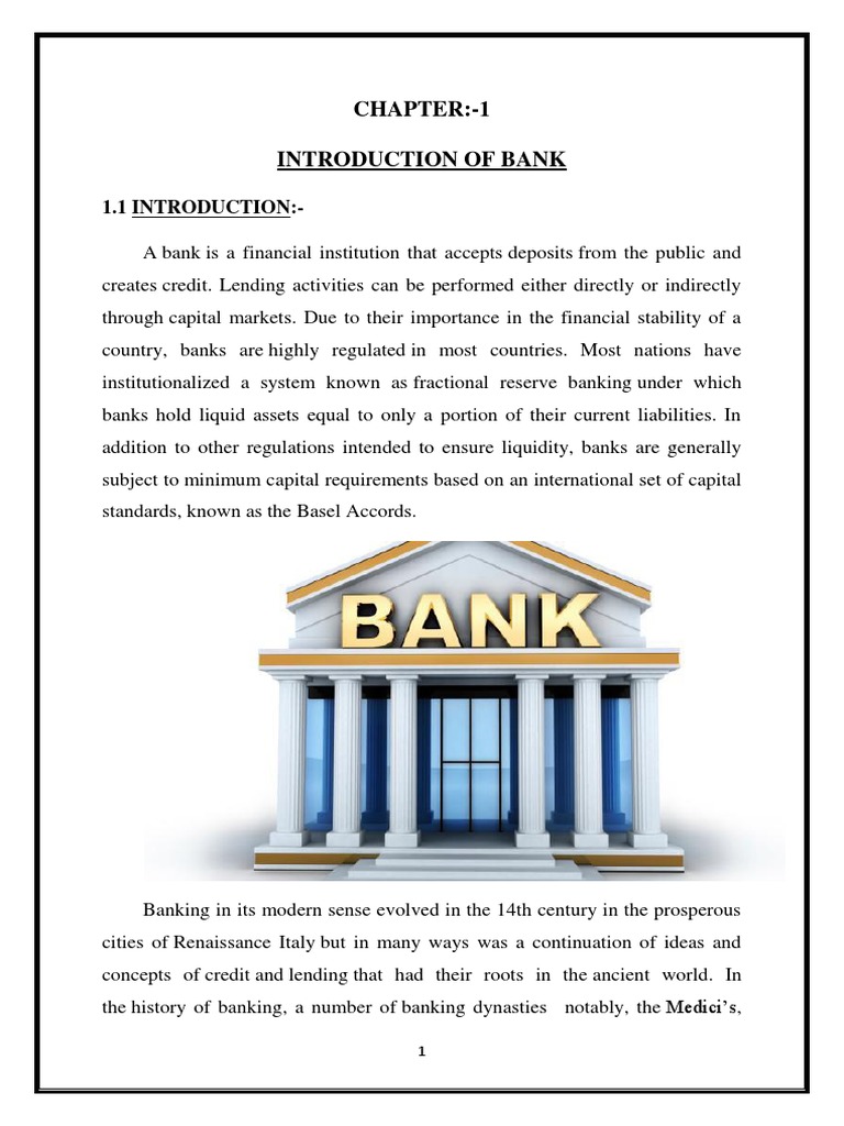 Chapter:-1 Introduction of Bank | PDF | Banks | Money
