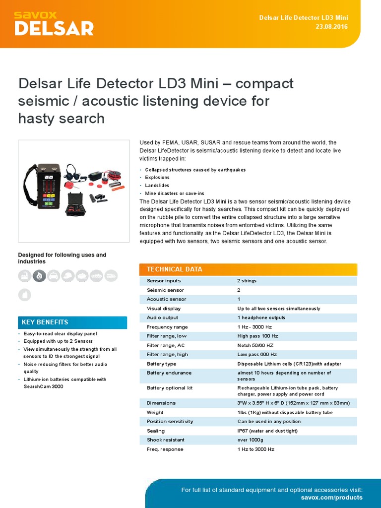 Delsar Life Detector LD3 Mini Overview | PDF | Battery (Electricity ...