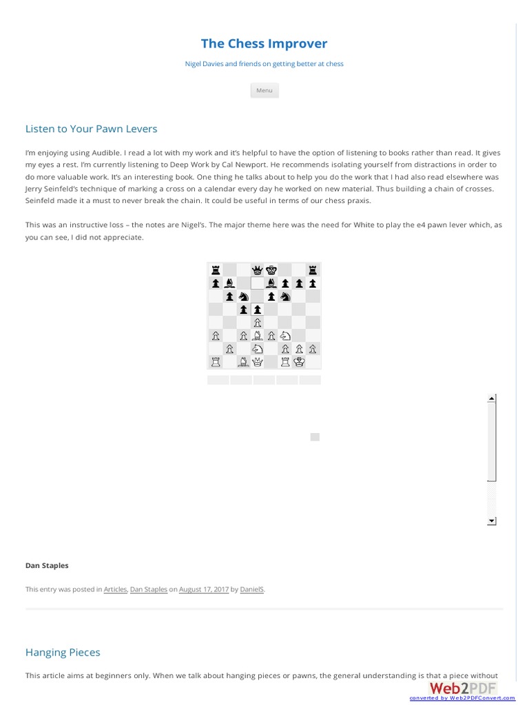The Chess Improver: Listen To Your Pawn Levers | PDF | Board Games ...