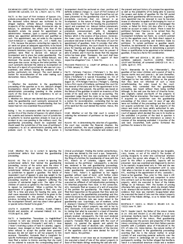 Specpro Digest | PDF | Legal Guardian | Title (Property)