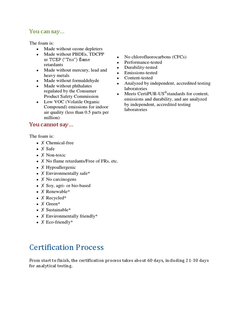 Certification Process: You Can Say | PDF | Volatile Organic Compound ...