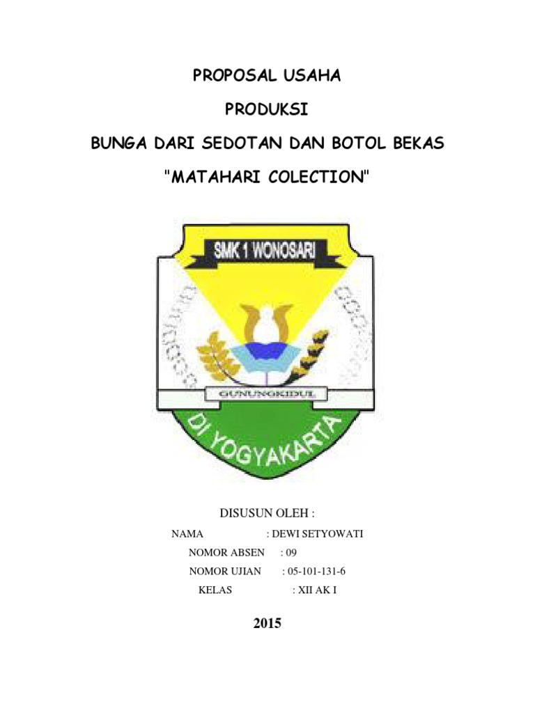 Proposal Usaha Bunga Dari Sedotan | PDF