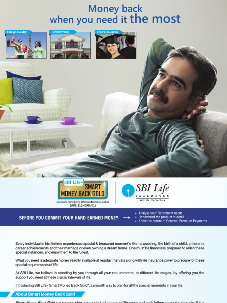 SBI Smart Money Back Gold Brochure English | PDF