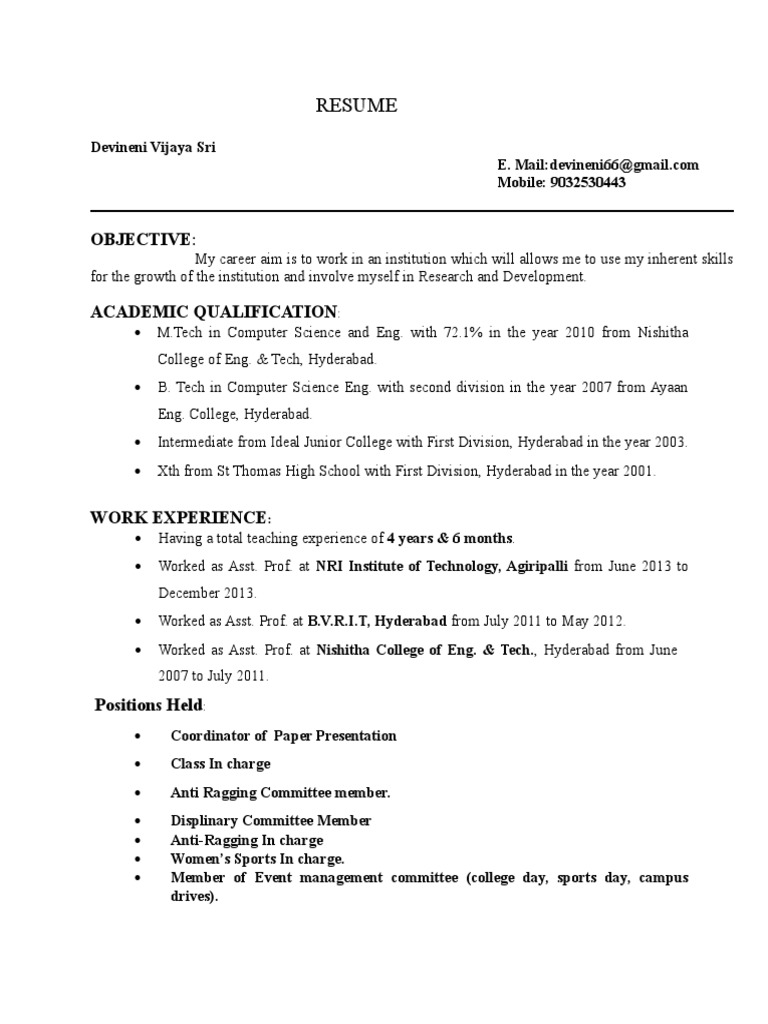 Vijaya Shree Resume | PDF | Computing | Digital Technology