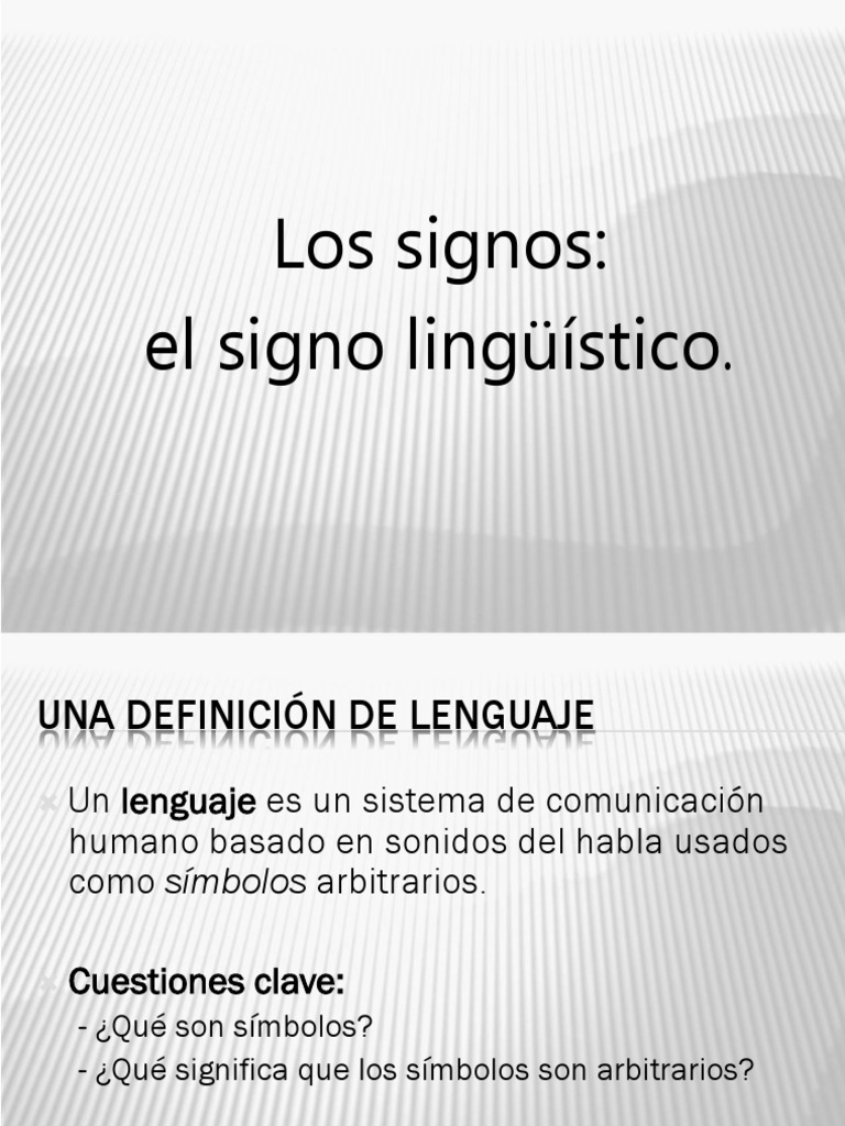 El Signo Linguistico | PDF | Los símbolos | Lingüística