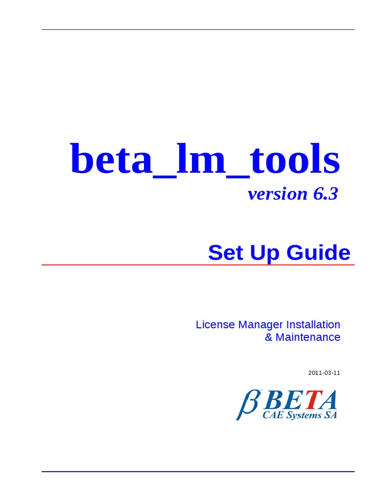 Beta LM Tools v6.3 Setup Guide | PDF | Installation (Computer Programs ...