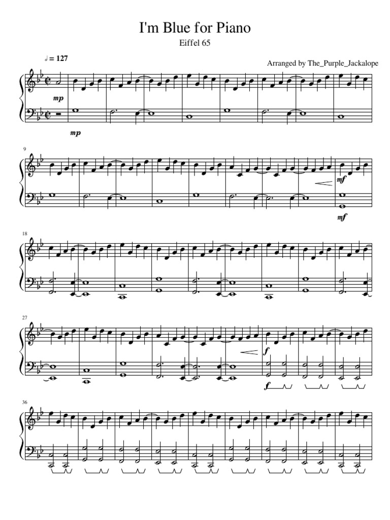 Piano Sheet: I'm Blue | PDF