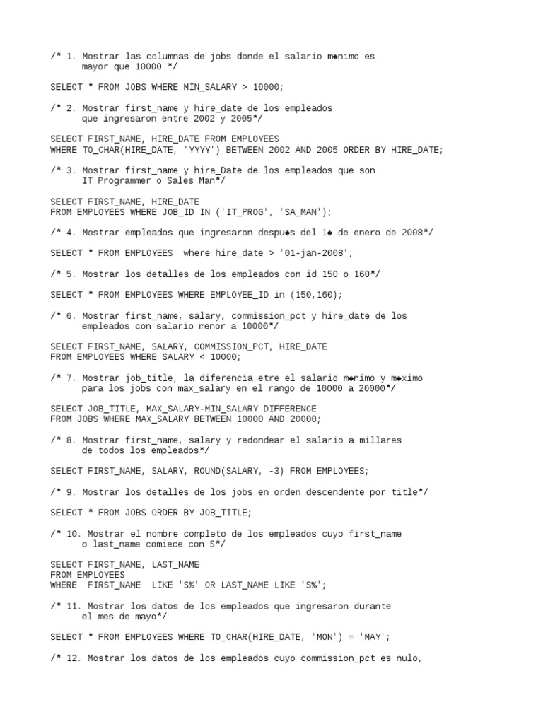Ejemplos Sem 5 | PDF | Bases de datos | SQL