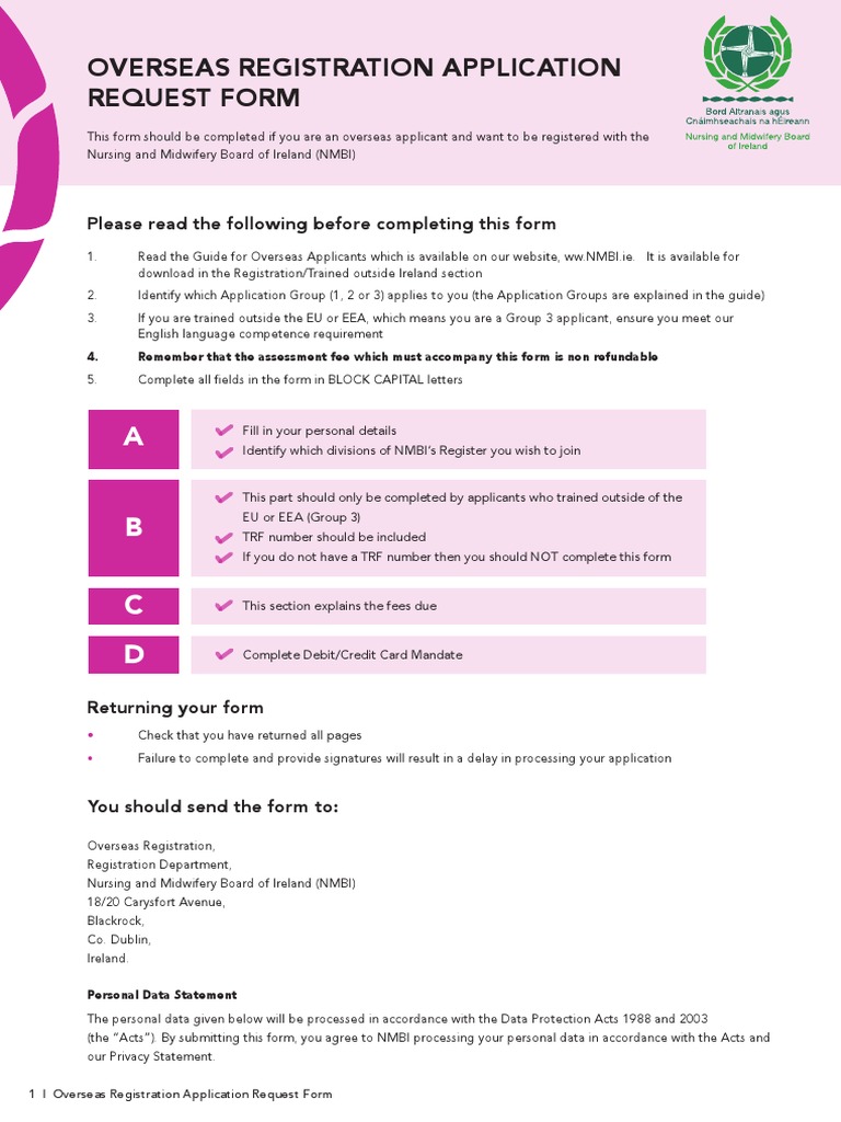 Overseas Registration Application Request Form | PDF | Debit Card ...