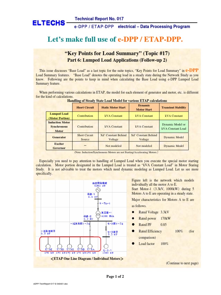 Etap Example | PDF | Steady State | Electric Generator