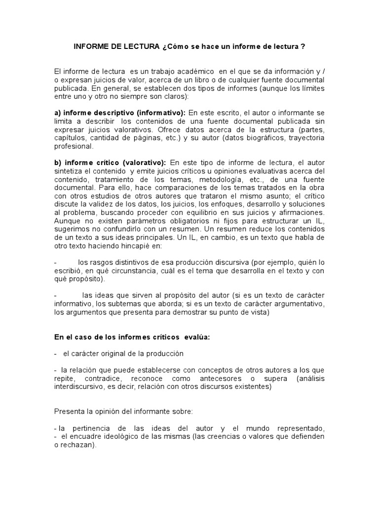 Guía para Crear Informes de Lectura | PDF | Autor | Epistemología