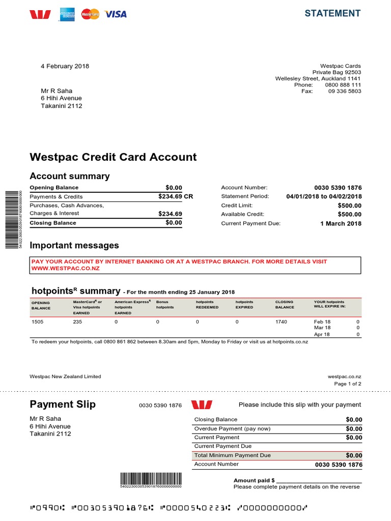 Westpac Feb4 | PDF | Cheque | Payments