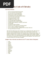 Knights Code of Chivalry Explained | PDF | King Arthur | Chivalry