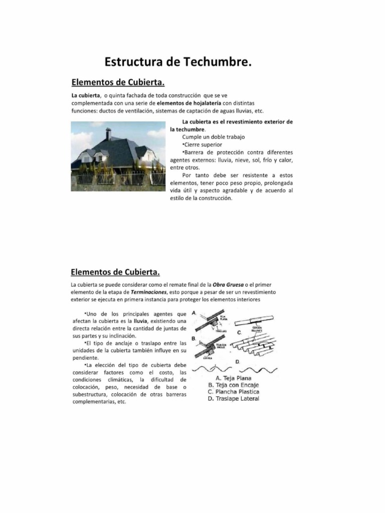 Estructura de Techumbre. | PDF | Techo | Revestimiento